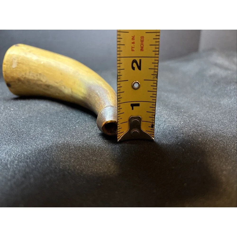 Handmade | Other | Antique 80s Priming Powder Horn Small 7 Horn Flask ...